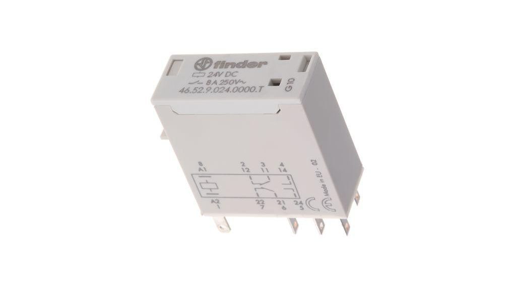 46.52.9.024.0000T | Finder Plug In Power Relay, 24V dc Coil, 8A ...