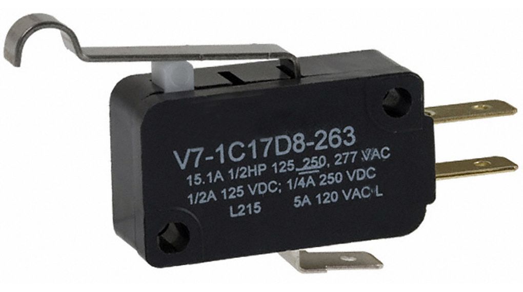 V7-1C17D8-263 | Honeywell Micro Switch, V7, 15A, 0.89N, Simulated ...