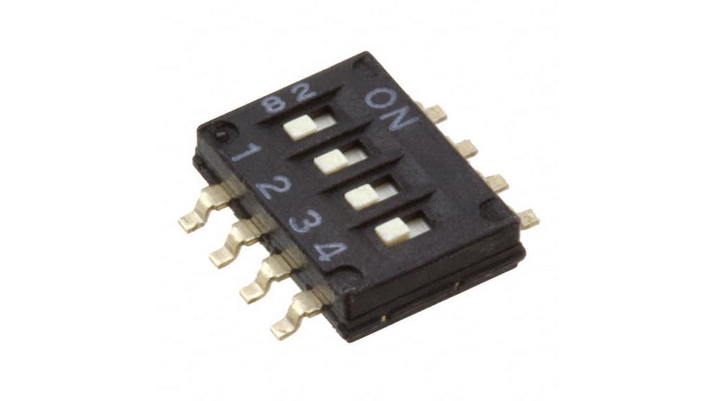 A6H 0046D | Omron Electronic Components Slide Dip Switch, 4 Switches ...