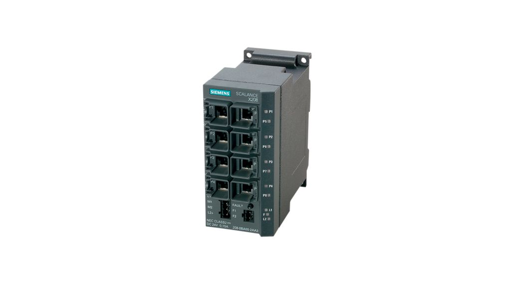 6GK5208-0BA10-2AA3 | Siemens Industrial Ethernet Switch, RJ45 Ports 8 ...