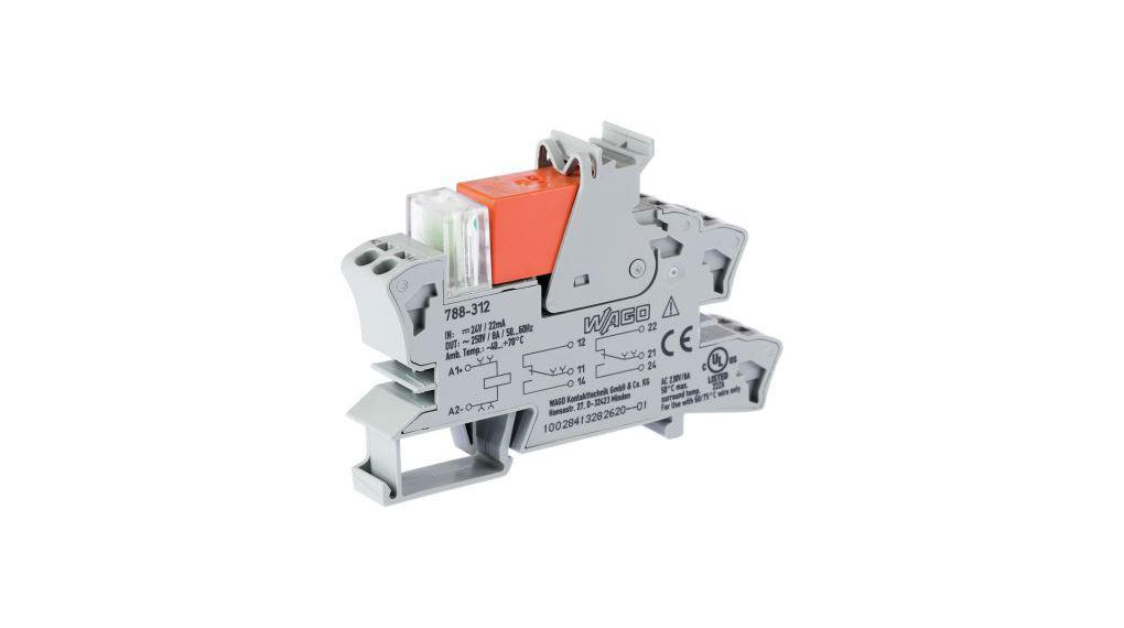 788-312 | Wago Interface Relay, DIN Rail Mount, 24V dc Coil, 2-Pole | Distrelec Schweiz