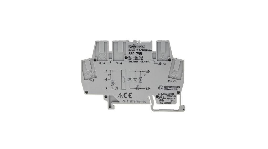 859-795 | Wago 859 Series Grey Optocoupler Terminal Block, 2.5mm², Cage ...