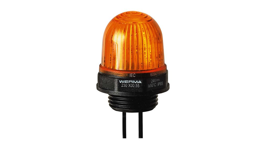 230.300.54 | Werma Signal Beacon LED 230 Continuous Yellow 12VDC 80mA ...