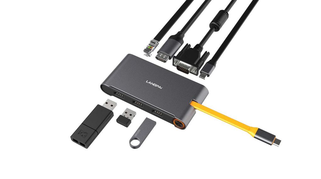 EX-1220HM | Exsys Docking Station, USB-C Plug, Bus-Powered, 100W, Ports ...