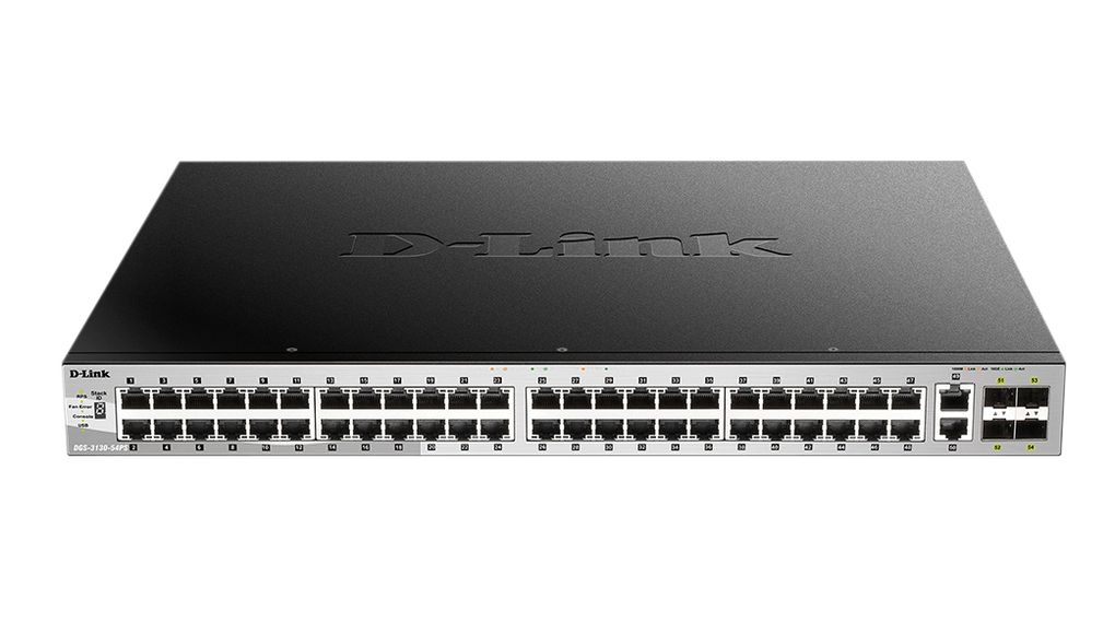 DGS-3130-54PS/E | D-Link PoE Switch, Layer 3 Managed, 10Gbps, 370W ...