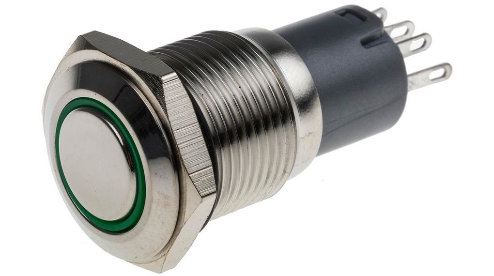 8118405 | RS PRO Illuminated Push Button Switch, Latching, Panel Mount ...