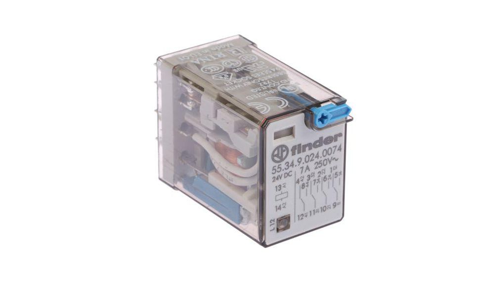 55.34.9.024.0074 | Finder Plug In Power Relay, 24V dc Coil, 7A ...