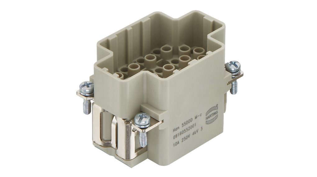 09160552001 | HARTING Insert Han, 55 Poles, Crimp, Plug | Distrelec ...