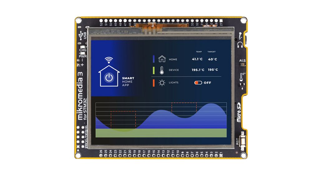 MIKROE-6131 | Mikroelektronika Mikromedia 3 Resistives Touchscreen-Display und Evaluationboard ...