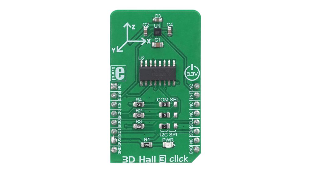 MIKROE-3310 | Mikroelektronika 3D Hall 3 Click 3-Axis Magnetic Sensor Module 3.3V | Distrelec ...