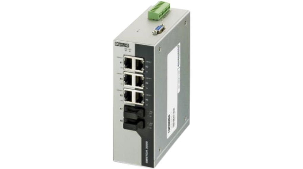 2891036 | Phoenix Contact Ethernet Switch, RJ45 Ports 6, Fibre Ports ...