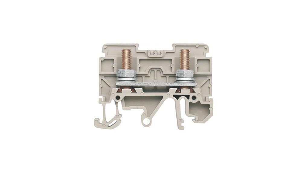 448360000 | Weidmüller ST 5 Series Beige DIN Rail Terminal Block, 16mm² ...
