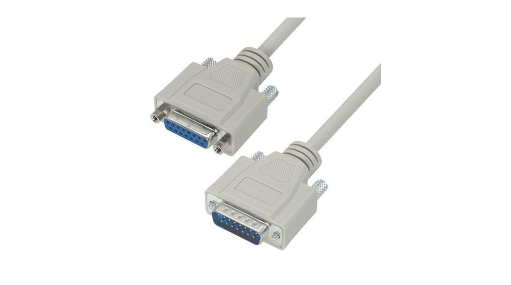 CSMN15MF-5 | L-Com Male 15 Pin D-sub to Female 15 Pin D-sub Cable ...