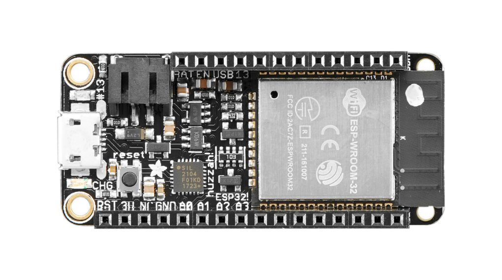 3619 | Adafruit Assembled HUZZAH32 ESP32 Feather Board with Stacking Headers | Distrelec Sweden