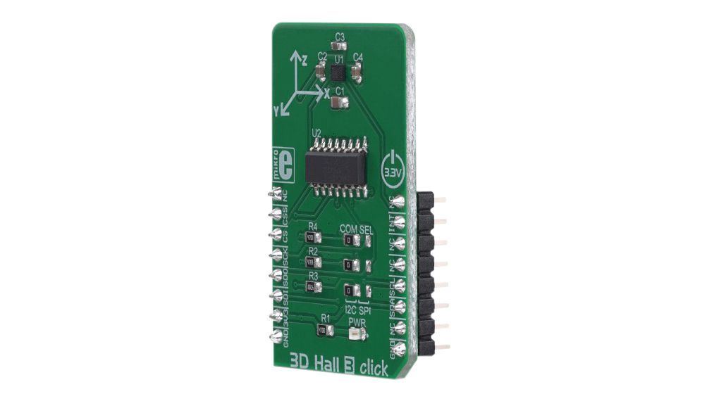 MIKROE-3310 | Mikroelektronika 3D Hall 3 Click 3-Axis Magnetic Sensor Module 3.3V | Distrelec ...