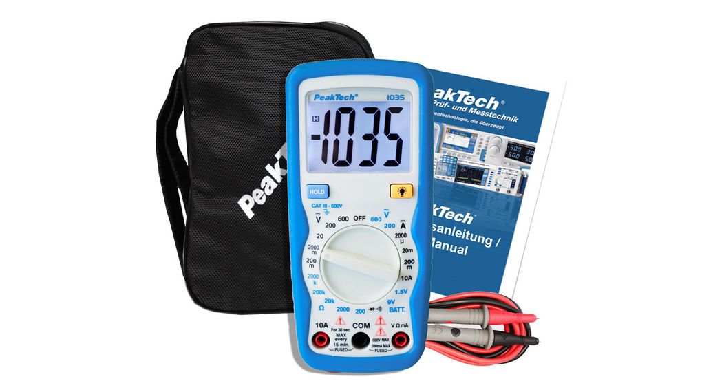 P1035 | PeakTech Digital Multimeter, 600V, 2MOhm | Distrelec International