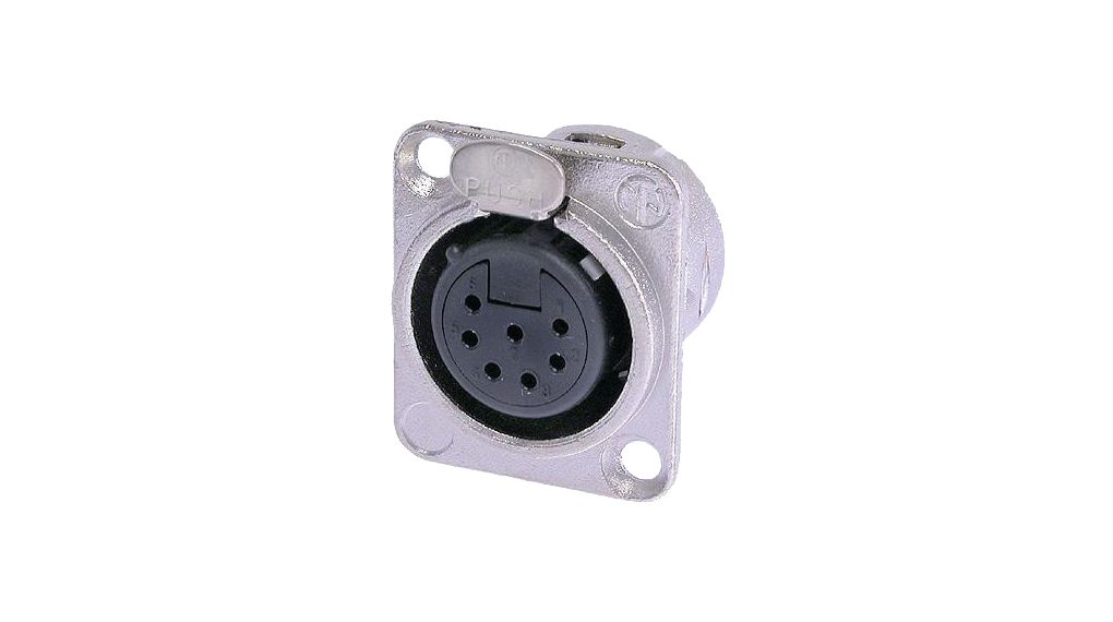NC7FD-L-1 | Neutrik XLR Panel-mount Female Receptacle, Socket, Straight ...