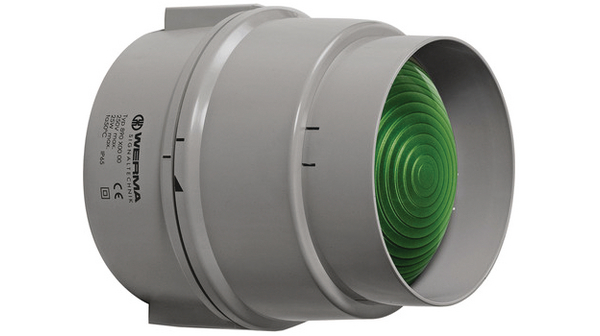 890.200.00 | Werma Continuous Beacon AC / DC 230V 100mA 150mm Green IP65 Screw Clamp Terminal ...