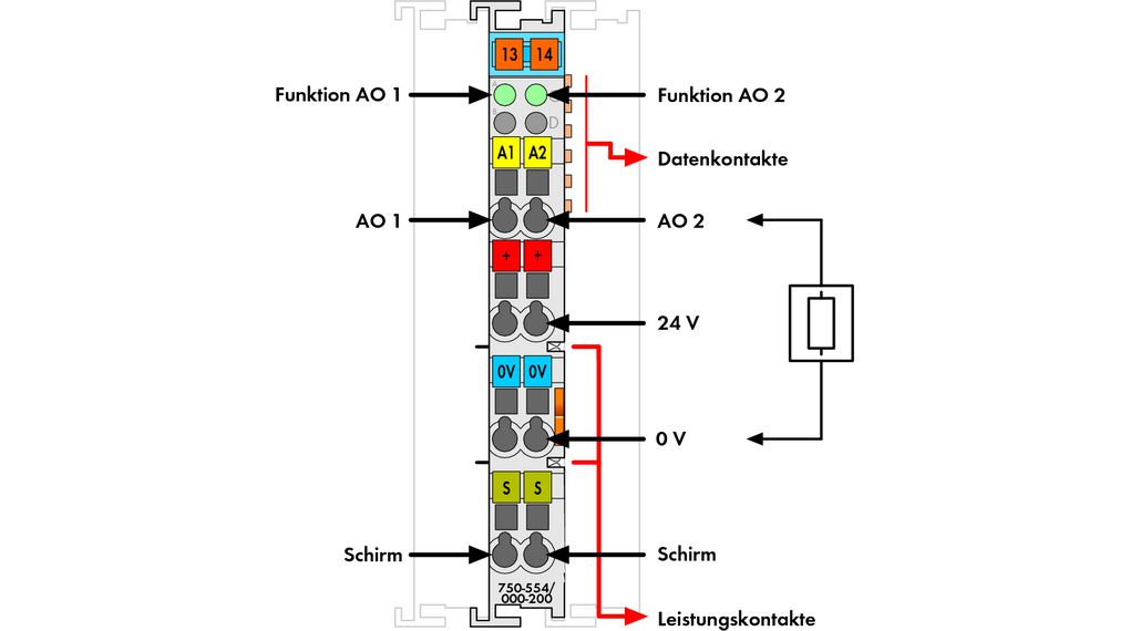 750-554/000-200 | Wago Analogue Output Module 2AO 24VDC | Distrelec Norway
