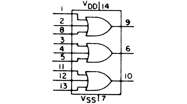 CD4075BE | Texas Instruments Triple OR Gate CD4000 PDIP 120ns ...
