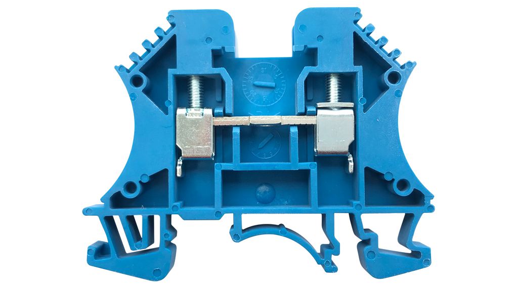 RND 205-01326 | RND Screw Clamp Terminal Block, Screw, Clamp, 2 Poles, 800V, 32A, 4mm², Blue ...