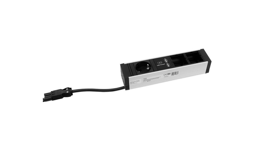 936.003 | Bachmann Multiprise de bureau avec 2x modules personnalisables VENID 1x Prise DE Type ...