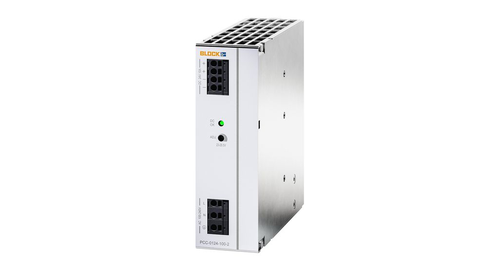 PCC-0124-100-2 | Block DIN Rail Power Supply 94% 24V 10A 240W ...