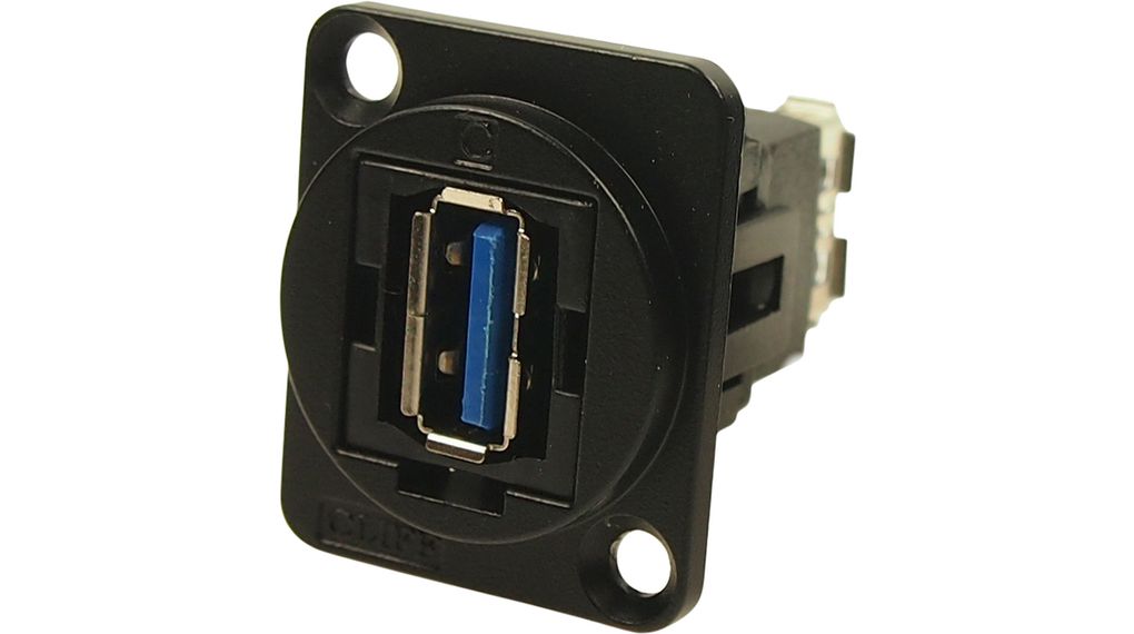 CP30205NMB | Cliff Feed-Through Adapter, Metal Frame, USB 3.0 A Socket ...