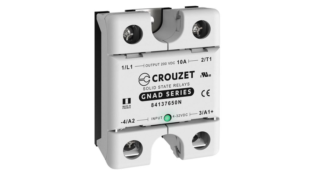 84137650N | Crouzet Solid State Relay, 10A, 200V, Screw Terminal, GNAD ...