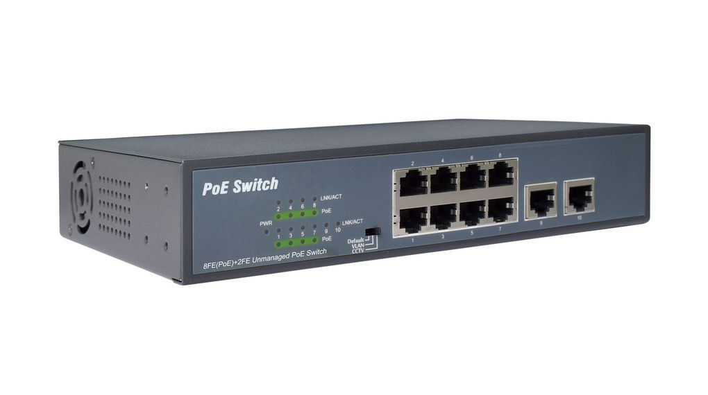 DN-95323-1 | Digitus PoE Switch, Unmanaged, 100Mbps, 120W, RJ45 Ports 8 ...