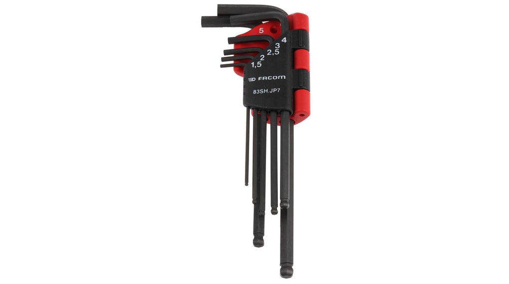 83SH.JP7 | Facom 7 piece L Shape Metric Hex Key Set, 1.5 - 2 - 2.5 - 3 ...