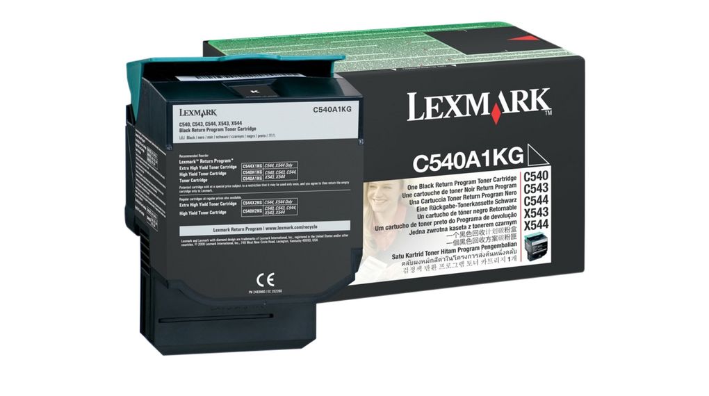 C540A1KG | Lexmark Toner Cartridge, 1000 Sheets, Black | Distrelec Norway