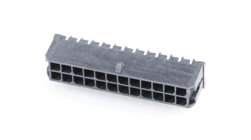 43045-2421 | Molex Micro-Fit 3.0 90° HDR 3.00mm Dual Row 14 Circuits with PCB Press-fit Metal ...