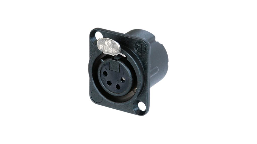 NC4FD-LX-BAG | Neutrik XLR Connector, Socket, Straight, Panel Mount ...