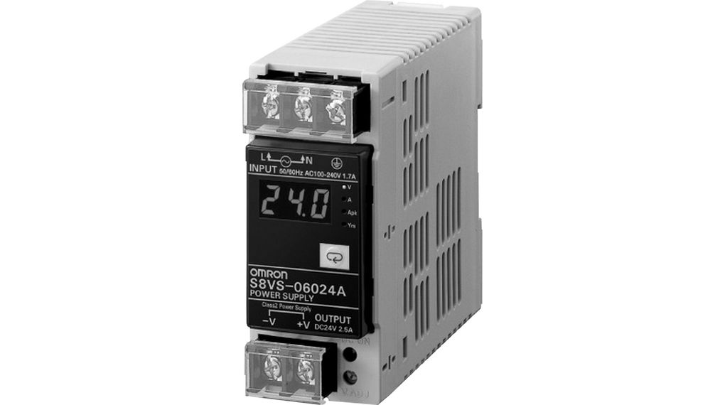 S8VS06024A.1 | Omron Industrial Automation Stromversorgung, 83%, 24V, 2.5A, 60W, Einstellbar ...