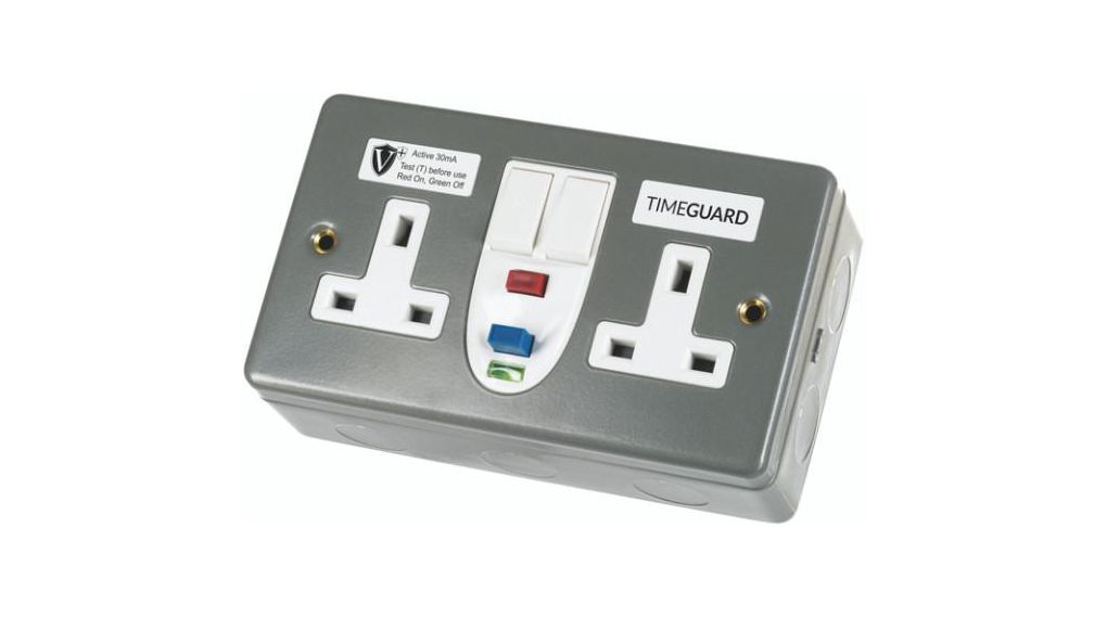 RCD07MAVN | Timeguard 13A, BS 7288 Fixing, Active, 2 Gang RCD Socket ...