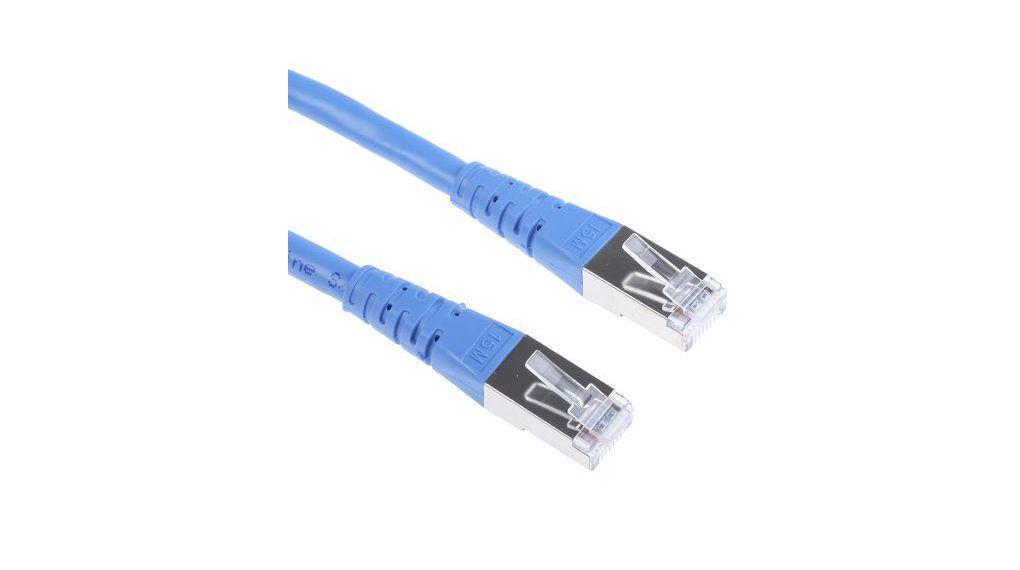 21.15.1394-30 | Roline Cat6 Male RJ45 to Male RJ45 Ethernet Cable, S/FTP, Blue PVC Sheath, 15m ...