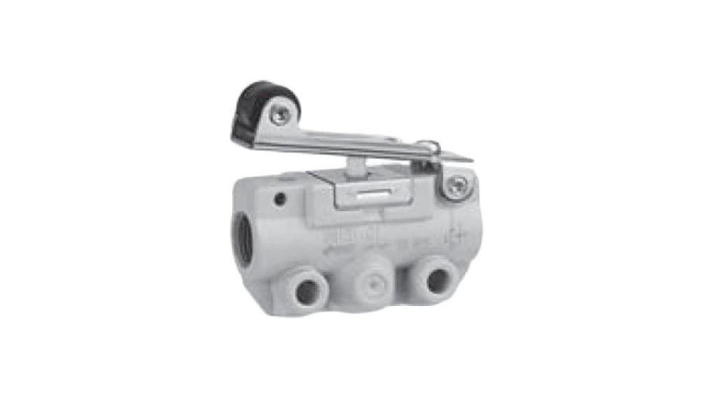 VM131-01-01A | SMC Roller Lever Pneumatic Manual Control Valve VM100 Series, R 1/8, 1/8 ...
