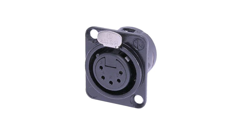 NC5FD-L-B-1 | Neutrik XLR Panel-mount Female Receptacle, Socket ...