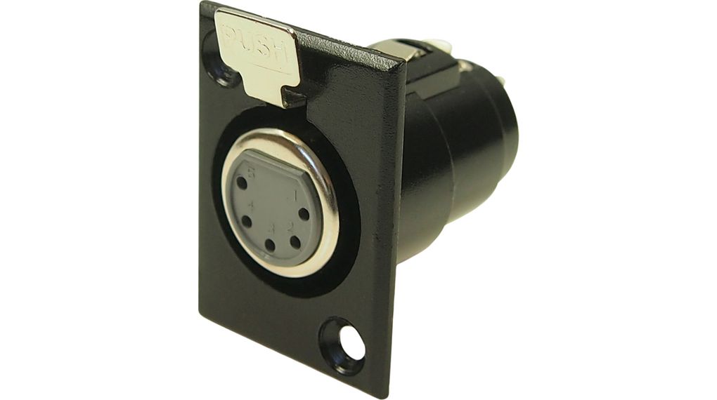 FC6171 | Cliff XLR Connector, Socket, Straight, Panel Mount, Poles - 5 ...