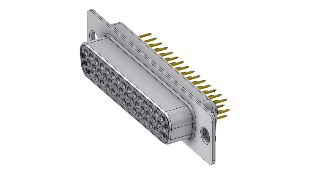 HD-D44SY/2 | Deltron Connectors High Density D-Sub Connector, Socket ...