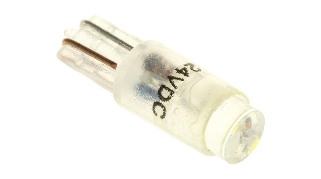 209377 | RS PRO White LED Indicator Lamp, 24V ac/dc, Wedge Base, 5.75mm ...