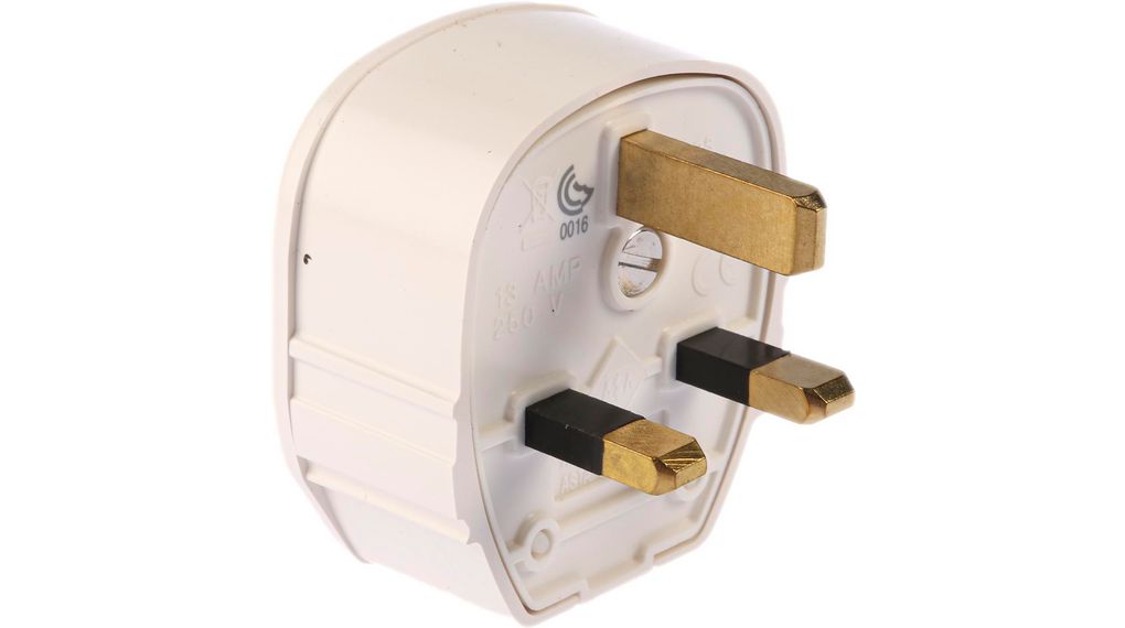 655 WHI | MK Electric UK Mains Plug, 13A White, Cable Mount PVC, Urea ...