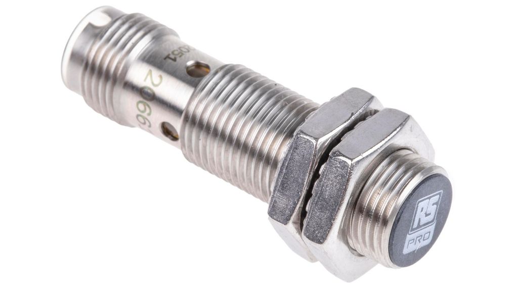 2066137 | RS PRO Inductive Threaded Barrel Proximity Sensor, M12, 4 mm ...