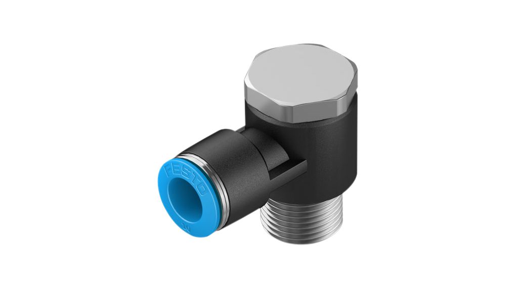 QSLV-3/8-10 | Festo Raccord en L, Air comprimé, Laiton, 69mm, R3/8, filetage mâle | Distrelec France
