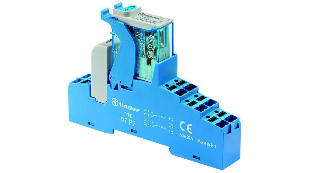 4C.P2.9.024.0050SPA | Finder Relay Interface Module 2CO DC 24V 8A Push ...
