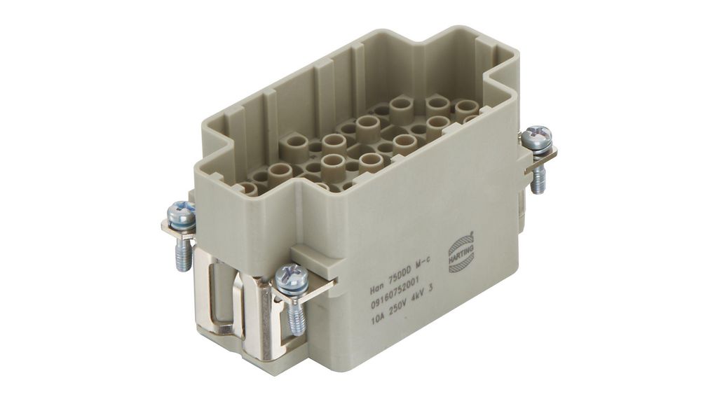 09160752001 | HARTING Insert Han, 75 Poles, Crimp, Plug | Distrelec ...