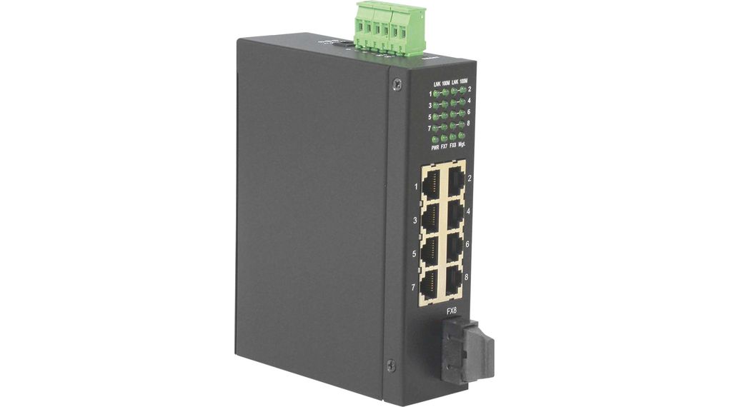 21.13.1152 | Roline Ethernet-switch, RJ45-portar 7, Fiberportar 1SC, 100Mbps, Ohanterat | Elfa ...