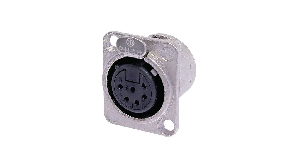 NC6FD-L-1 | Neutrik XLR Panel-mount Female Receptacle, Socket, Straight ...