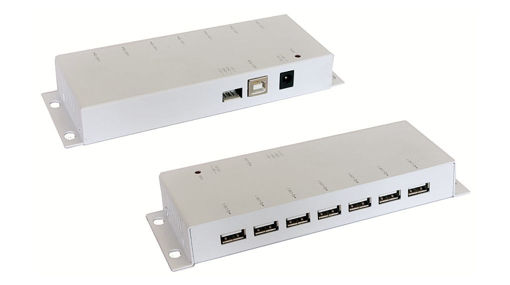 EX-1178-W | Exsys Industriële USB-hub, 7x USB-A-aansluiting, 2.0 ...